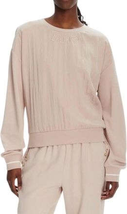 Liu Jo Femme, Sweatshirts et sweats &agrave; capuche, Beige, Taille: 38 FR Felpa logo