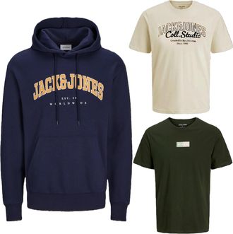 Jack & Jones Herren - Big Size Box 3 teilig - Sweat Hoodie Pullover T Shirt &Uuml;bergr&ouml;&szlig;e Plus Size 3XL 4XL 5XL 6XL 7XL 8XL zr99a (7XL, BigSize Box 19)