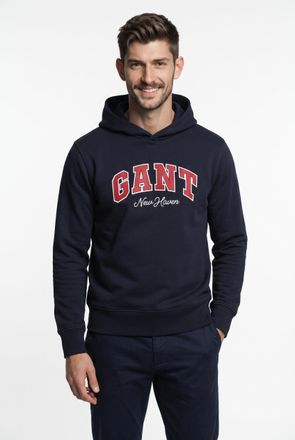 GANT Hoodie GANT GRAPHIC, Herren, Gr. 4XL, schwarz (evening blau), Sweatware, Obermaterial: 80% Baumwolle, 20% Polyester, normal, B&uuml;ndchen, Sweatshirts Hoo