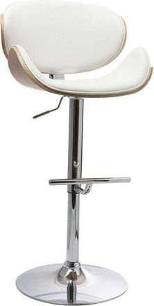 Miliboo Miliboo - Tabouret de bar design blanc et bois clair walnut