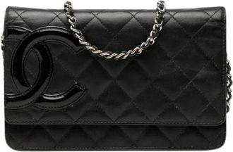 Chanel Sac bandouli&egrave;re matelass&eacute; en cuir dagneau Pre-owned - Femme - Pre-owned - Noir - Taille: ONE Size