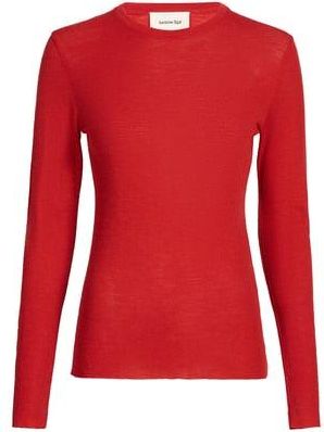Saison 1865 feiner Wollnetzpullover - rot