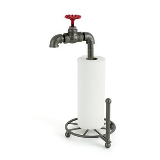 Balvi Support essuie-Tout Pipeline en Forme de Robinet sur canalisation Style Industriel Fer 39x22, 5