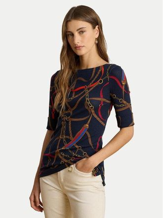 Lauren Ralph Lauren Bluse 200P03722001 Dunkelblau Slim Fit