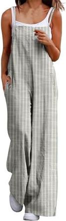 Generic Salopette d&eacute;t&eacute; ample pour femme Grande taille - Salopette pour femme - Salopette grande taille &agrave; bretelles Salopette d&eacute;t&eacute; &agrave; bretelles Salopette ample 