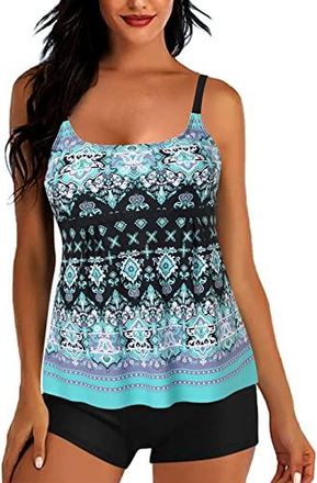 Generic Ensemble tankini pour femme - Maillot de bain deux pi&egrave;ces - Maillot de bain push-up - &Eacute;l&eacute;gant - Simple - Short de bain - Maillot de bain sportif rembo
