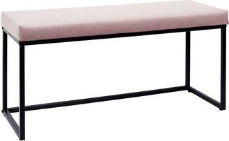 The Home Deco Factory HD6835 Sitzbank, Rosa Samt, Cotele, Metall - Eisen, Textil - Polyester Polsterung - Polyurethan, Rosenpulver, 100.00 x 39.00 x 49.00 cm