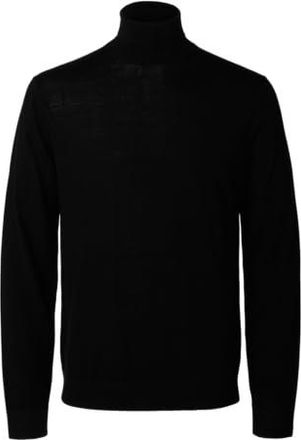 Selected SELETED HOMME Slhtray Ls Knit Merino Roll Neck Noos Pull-Over, Noir