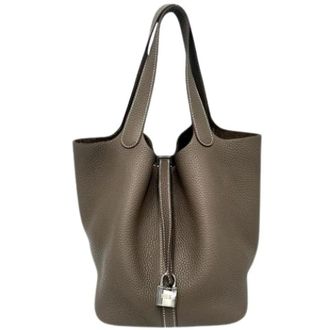 Herm&egrave;s Pre-owned Cuir sacs-main - Femme - Pre-owned - Gris - Taille: ONE Size