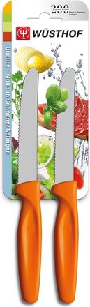 W&uuml;sthof W&uuml;sthof Messerset, 2-teilig, Br&ouml;tchenmesser mit Wellenschliff, Griff orange (9303o), Gem&uuml;se- und Tomatenmesser, sp&uuml;lmaschinenfest