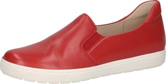 Caprice Damen Slipper aus Leder Flach, Rot (Red Softnappa), 37.5 EU