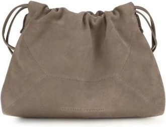 Brunello Cucinelli Femme, Sacs, Beige, Taille: ONE Size Bos Taurus Shoulder Bag