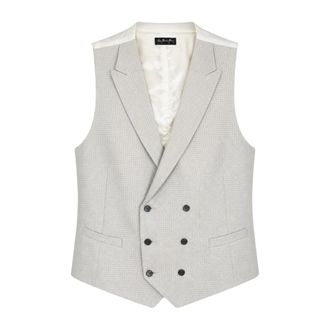 Luigi Bianchi Mantova Weste mit Mikromuster und doppelreihiger Knopfleiste - - Suits - Herren - Grau - 3XL