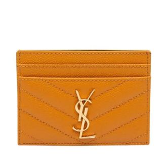 Saint Laurent Pre-owned Quilted Card Holder - - Pre-owned - Damen - Gelb - ONE SIZE