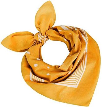 Tobeni 000803 Femme Homme Nicki Bandana Tissu Fichus et Foulard Points Coton Unisexe Couleur Jaune Taille 55 cm x 55 cm