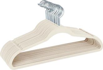 Simplify Samt-Kleiderb&uuml;gel, elfenbeinfarben, 25 St&uuml;ck