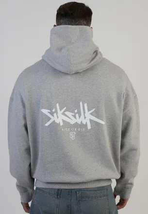 Siksilk Herren Grau Melange Graphic Hoodie XL