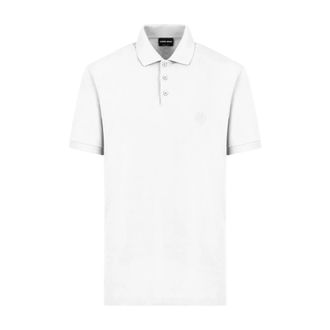 Giorgio Armani Stretch-Baumwoll-Piqu&eacute;-Poloshirt - - Tops - Herren - Wei&szlig; - 2XL