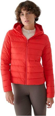 4F Allwetterjacke Steppjacke F468 Down Jacket mit Kapuze (Daunenfüllung) rot Damen