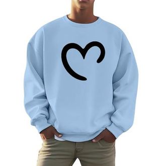Generic 2026 Sweat-shirt d&eacute;contract&eacute; &agrave; col rond pour homme et femme Motif lettres imprim&eacute;es, bleu ciel, L