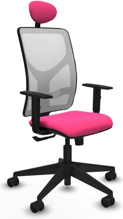 Piqueras y Crespo Computerstuhl in Rosa, mit 1D-Armlehnen, h&ouml;henverstellbarer Lendenwirbelst&uuml;tze und festem Kopfteil, ausgestattet mit 3 Positionen und Schneideschaum, 