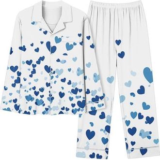 Generic Pyjama pour femme - Pyjama moelleux &agrave; manches longues pour femme - Pyjama confortable pour mari&eacute;e - Ensemble 2 pi&egrave;ces - Grande taille - Pyjama d&eacute;t&eacute; po