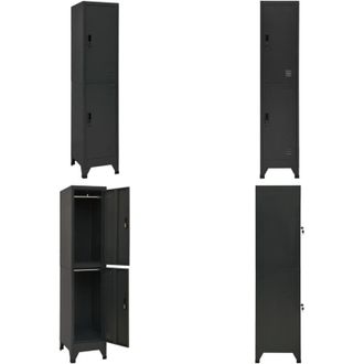 vidaXL Schlie&szlig;fachschrank Anthrazit 38x45x180 cm Stahl - Schliessfachschrank - Metallschrank - Garderobe - B&uuml;roorganisation - Lagerraum - Home & Living
