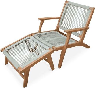 Sweeek Gartensessel mit Fu&szlig;teil und Seilbespannung - CUZCO