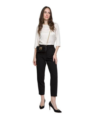 Pinko Calfskin Leather Crossbody Bag - Black