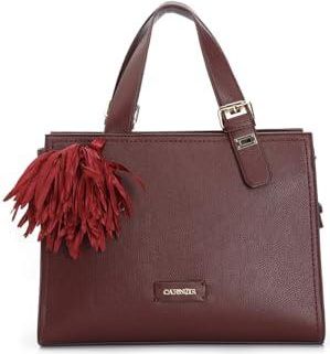 Cafènoir Sac Fourre-tout Orné Dun Grand Charm Et Dune Fleur En Tissu, Pour Femme, Couleur Rouge, Taille Taille Unique
