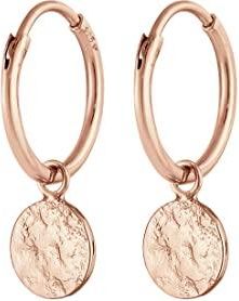 Elli Boucles dOreilles Femmes Créoles Plaquettes Coin Pendentif Organique en Argent Sterling 925