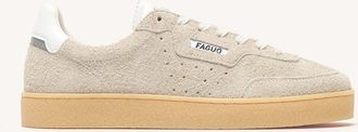 Faguo Baskets en cuir su&egrave;de gris beige