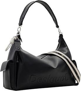 Desigual Bag_Half Logo 24 New Haba, Sac à bandoulière en polyuréthane Femmes, Noir, Taille Unique