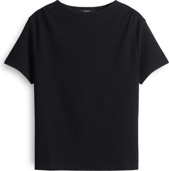 someday Damen Kurzarmshirt | Kiani Regular Jerseyshirt aus nachhaltiger Viskose Black, 42