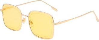 Generic Lunettes De Soleil Carr&eacute;es En M&eacute;tal, Grande Monture, For Hommes Et Femmes, For Le Sport En Ext&eacute;rieur, Les F&ecirc;tes, Les S&eacute;ances Photo.(Yellow)