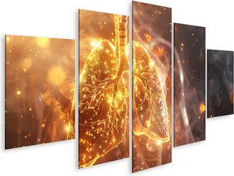 Islandburner Bild auf Leinwand Leuchtende Lungen im goldenen Licht für Wohnzimmer Kunstliebhaber Bilder Wandbilder Poster