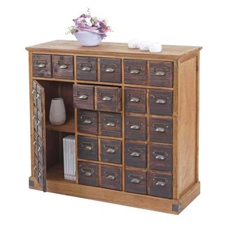Mendler Apothekerkommode HWC-F33, Schubladenschrank, Tanne Holz massiv Vintage 90x100x35cm