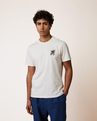 Faguo T-shirt brod&eacute; &eacute;cru coton recycl&eacute;