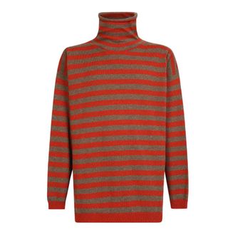 Lardini Oranger Strickpullover mit hohem Kragen - - Knitwear - Herren - Mehrfarbig - L