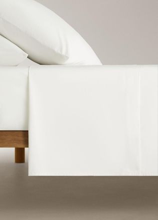 Mango Drap plat percale de coton 200 fils lit 135/140 cm &eacute;cru - Home - Lit 135/140 cm - MANGO HOME
