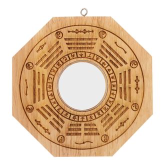 Hemobllo Feng Shui Bagua Spiegel 13,5cm Konvexes Exorzismus Ornament Wandanh&auml;nger f&uuml;r Zuhause Gl&uuml;ck und Schutz