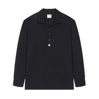 Courr&egrave;ges Oversized Polo - - Tops - Herren - Schwarzk - S