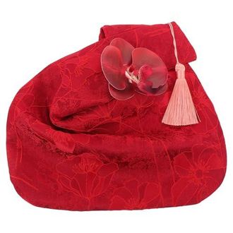 Beaupretty LALADEFIEE Pochette de Poignet Rouge en Tissu &agrave; Motif Floral Porte-Monnaie Int&eacute;gr&eacute; Paquet &agrave; Main L&eacute;ger et Portable pour Femme Paquet &agrave; Main Japonerie 