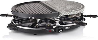 Princess Raclette Pierre à Cuire, Pour 8 Personnes, Grande Surface 43 x 30 cm, Thermostat Intégré, Chauffe Rapide sans Préchauffage, Facile à Nettoyer, 1300 W,