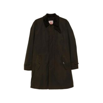 Baracuta Corduroy-collar Single-breasted Coat