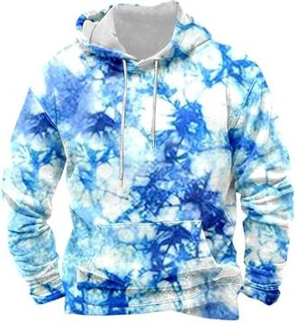 Generic Sweat a Capuche Homme Hooded Sweatshirt Sweats &agrave; Capuche Sportif Homme Tie-Dye Imprim&eacute; pour Un Look D&eacute;contract&eacute; et Confortable