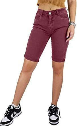 JOPHY & CO. Bermudes Court Femme Denim en Coton avec Cinq Poches (cod. 871) (Vin, S)