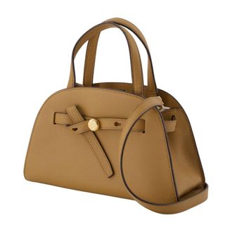 Tory Burch Womens Romy Small Bauletto Purse - Tory Burch Leather Beige Calfskin Bags Handbags-Purses