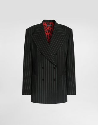Dolce & Gabbana Doppelreihige Jacke Aus Nadelstreifenwolle - Frau Blazer Mehrfarbig 36