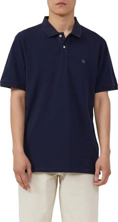 s.Oliver Poloshirt mit kleinem Labelpatch und Flammgarnstruktur